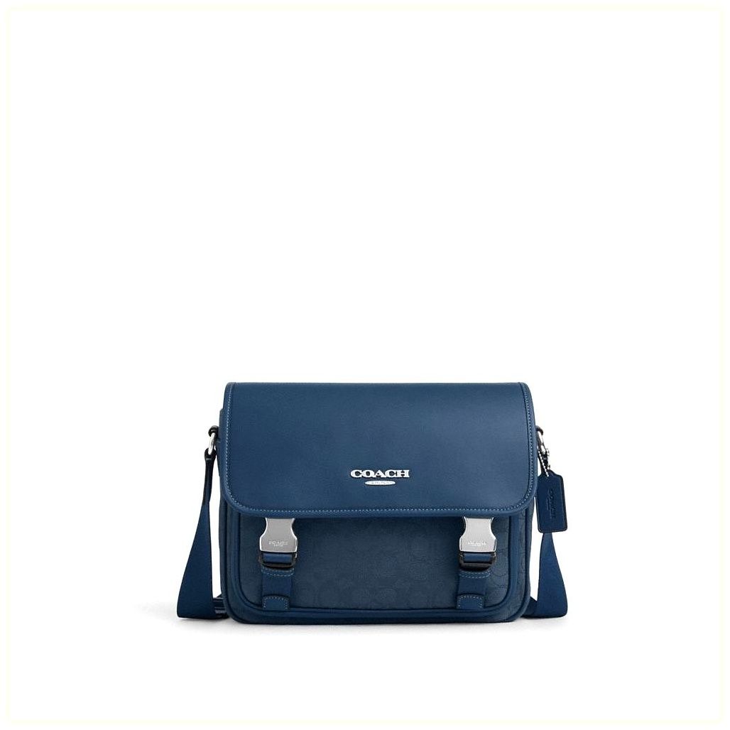 코치 CW177 레이서 메신저백 실버 데님 후기 시그니처 자카드 힙색 데일리백 추천 - Trip With You